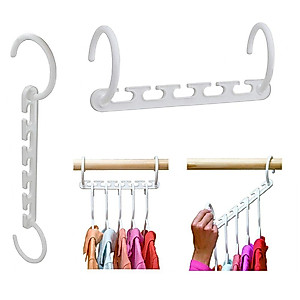 Wonder Hanger – Pack of 8 in White, Magical Cascading Hangers, Space Saving Solution for Your Closet