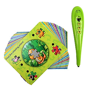 Boxiki Kids Preschool Learning Toddler Flash Cards w/ 100 Quizzes, 50 Flashcards and a Smart Pen, Learn to Read Kids Toys for Brain Development, Educational and Learning Toys for 3 Year olds +