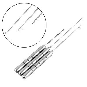 Uxsiya Baiting Needle Tool 3 in 1 Aluminum Alloy Fishing Bait Needle Set Fish Drill Tackle Baiting Rig Tool for Making Rigs