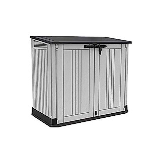 Keter 249317 Store it Out Nova Outdoor Garden Storage Shed, 32 x 71.5 x 113.5 cm, Light Grey with Dark Grey Lid