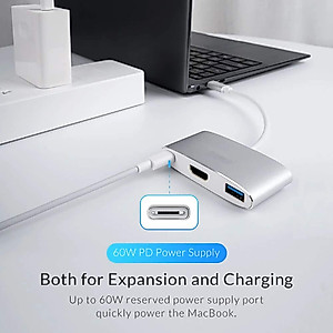 SHYPT USB Hub USB C to HDMI-Compatib USB3.0 5Gbps High Speed Hub Support 4k Video 60w Type C Quick Charge