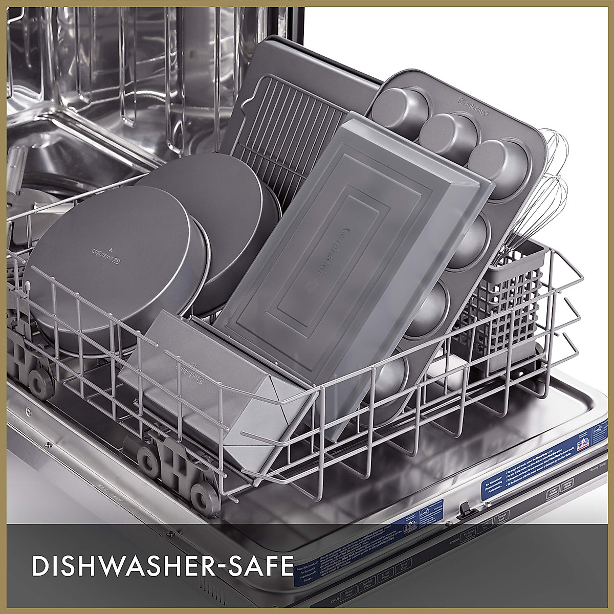 Calphalon Nonstick Bakeware Set, 10-Piece Set Includes Baking Sheet, Cookie Sheet, Cake Pans, Muffin Pan, and More, Dishwasher Safe, Silver