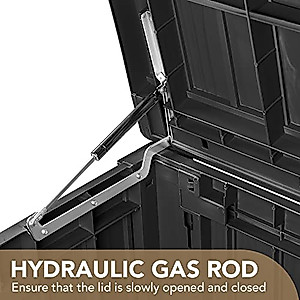 Devoko 150 Gallon Deck Box Resin Outdoor Storage Box Waterproof Storage Container for Patio Furniture Cushions, Pool Toys, Garden Tools