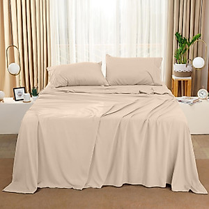 Utopia Bedding Full Bed Sheets Set - 4 Piece Bedding - Brushed Microfiber - Shrinkage and Fade Resistant - Easy Care (Full, Beige)