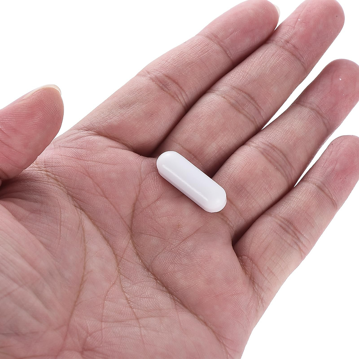 MECCANIXITY Magnetic Stirrer Mixer Stir Bar Rod 25mm(1") x8mm Cylinder Shape PTFE Coating Magnet White for Laboratory 10Pcs