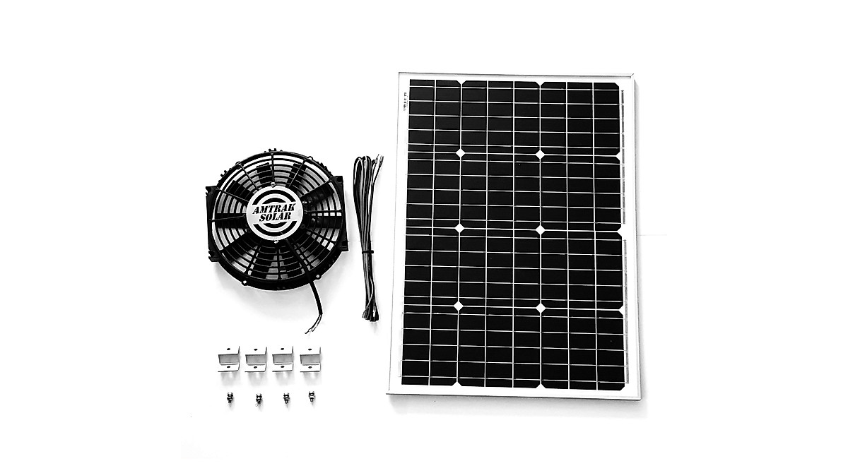 Amtrak Solar 12-Inch Solar Attic Fan, Powerful 100 Watt Fan Quietly ...