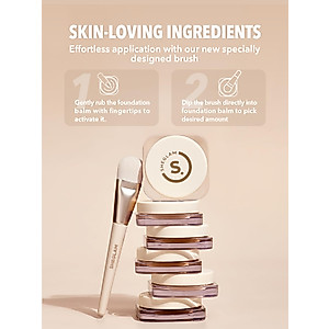 SHEGLAM Hydrating Cream Full Coverage Foundation Balm Long Lasting Concealer Face Foundation for Dry Skin - Shell