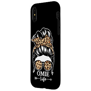 iPhone X/XS Omie Life Messy Bun Hair Funny Omie Leopard Case