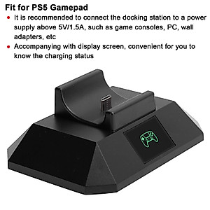 Controller Single Charging Stand for PS5, Charger Charging Docking Station with Display for PS5 Gamepad