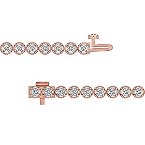 Beyond Brilliance 1.00 Carat Round Natural Diamond Bracelets for Women | Rose Gold-plated Sterling Silver Tennis Bracelet | Fine Jewelry for Her | Timeless Design | Gift Box Included