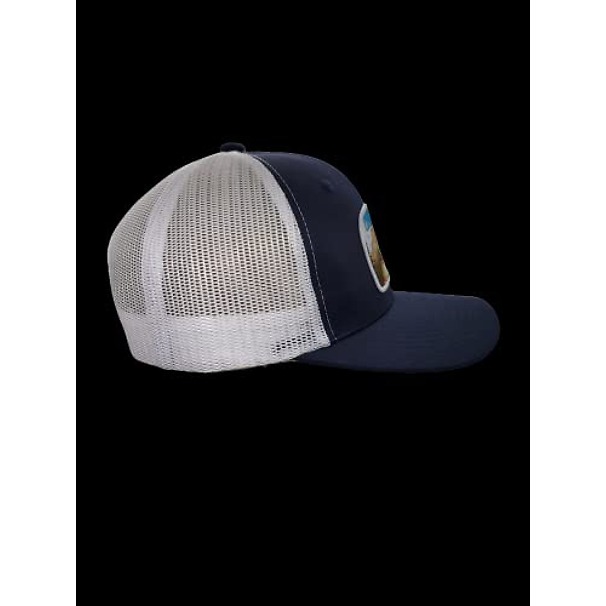 Colorado Trucker Hat - Mesh Snapback Baseball Cap w/My Heart is in Colorado Woven Patch (Navy/White)