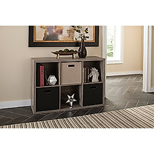 ClosetMaid 6 Cube Storage Shelf Organizer Bookshelf with Back Panel, Easy Assembly, Wood, Weathered Gray