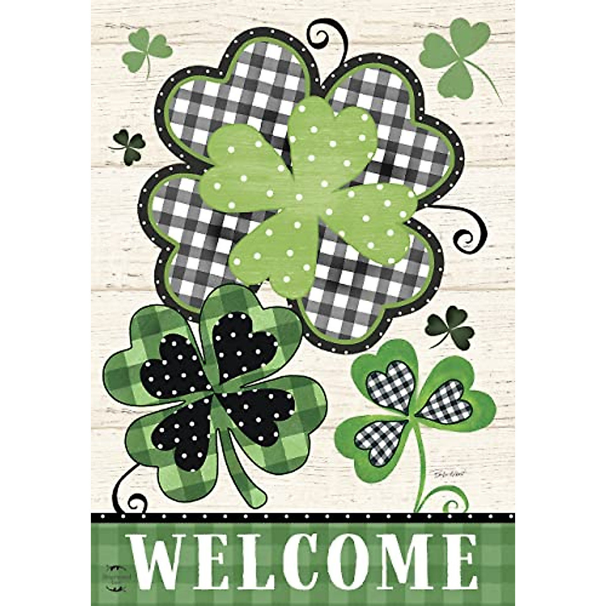 Briarwood Lane Patterned Shamrocks Welcome Garden Flag St. Patrick's Day 12.5" x 18"