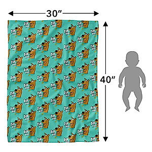 LOGOVISION Scooby Doo Lightweight Baby Blanket, 30"X40", Ruh Roh Face Pattern Unisex for Infants Girls & Boys