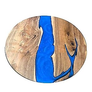 Epoxy Table, Live Edge Wooden Table, Epoxy Resin River Table, Natural Wood,Dining table, Natural Epoxy Table, Resin Table 51x51 inch
