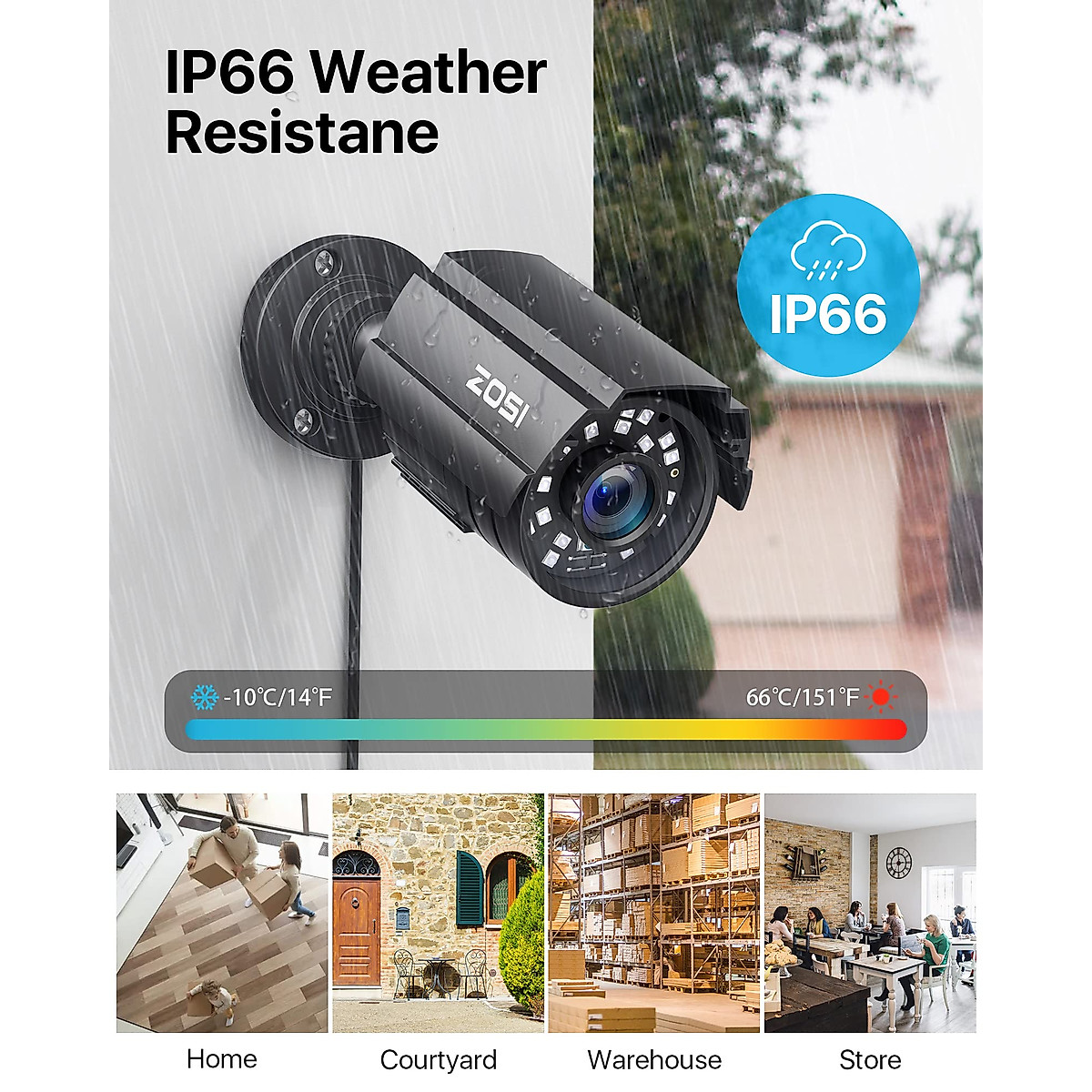 ZOSI 16CH 1080P Security Camera System with 2TB Hard Drive,H.265+ 16Channel 1080P HD-TVI DVR with 12PCS 1080P Outdoor Indoor Surveillance Cameras, and 4 Pack 100ft(30M) All-in-One Video Power Cables