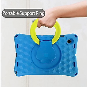 Riaour Case Fits Samsung Galaxy Tab A8 10.5 inch 2022 SM-X200/SM-X205/SM-X207,Lightweight EVA Kids Friendly Shockproof 360 Rotating Grip Handle Folding Stand Cover Fit Samsung Tablet A8 Case-Blue