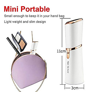 Sky Tower Professional Battery-Operated Women's Painless Facial Hair Remover, IPX7 Waterproof, for Face Upper Lip Chin Peach Fuzz Cheeks Arm (White)