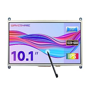 waveshare 10.1inch Resistive Touch Screen LCD Compatible with Raspberry Pi 4B/3B+/3A+/2B/B+/A+/Zero/Zero W/WH/Zero 2W CM3+/4 1024×600 Resolution HDMI IPS Supports Windows