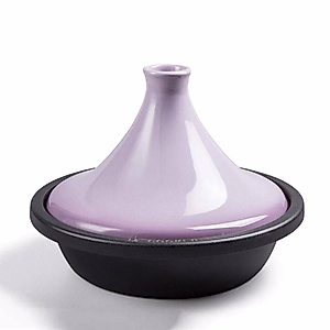 MYYINGBIN Moroccan Tagine Lead Free Pot, Enameled Cast Iron Pots with Lid for Cooking and Stew, Casserole Slow Cooker Temperature Settings, Purple
