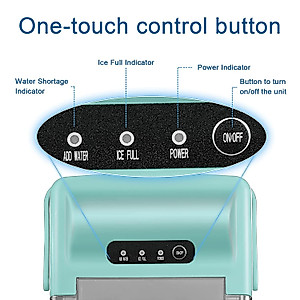Antarctic Star Countertop Ice Maker Portable Ice Machine with Handle,Self-Cleaning Ice Makers, 26Lbs/24H, 9 Ice Cubes Ready in 6 Mins for Home Kitchen Party Bar Green
