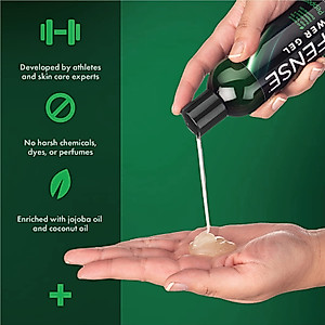 Defense Soap Organic Peppermint Body Wash | All Natural Mint Shower Gel with Tea Tree Oil, Eucalyptus Oil. Wrestling Inspired, For All Mens & Womens Skin Types. 8 oz