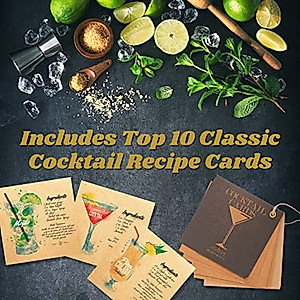 Premium 18pc Gold Bartender Set with Stand: Home Bar Accessories, Bar Cart Decor, Gold Home Decor, Bar Tool/Shaker Set, Drink Mixing Set, Gold Bartender Kit