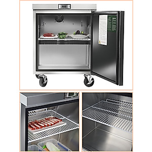 AtosaUSA MGF8405GR 27.50'' 1 Section Undercounter Freezer with 1 Right Hinged Solid Door and Side/Rear Breathing Compressor