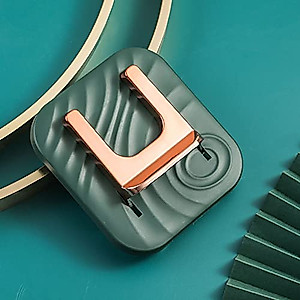 U-Shaped Hair Dryer Holder Adhesive Hair Blow Dryer Storage Rack Space Organizer for Bathroom Washroom Decor (Green)