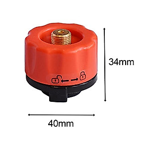 Milageto Gas Tank Adapter Converter Camping Stove Connector Output Valve Auto Off Cylinder Canister Valve for Picnic Backpacking Burner Garden Hiking