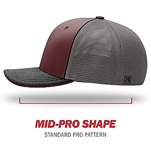 Richardson Unisex 172 Trucker Pulse Sportmesh R-Flex Baseball Cap, Tri Maroon/Charcoal/Black LG-XL, Large/X-Large