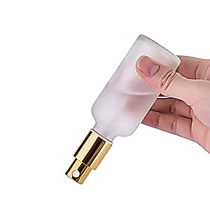 12 Pack 1.7 Oz Frosted Glass Spray Bottles with Fine Mist Atomizer &Golden Pump Cap,Empty Travel Size Perfume Liquid Containers for Essential Oils-Stickers,Pipette&Funnel included (Pack of 12)