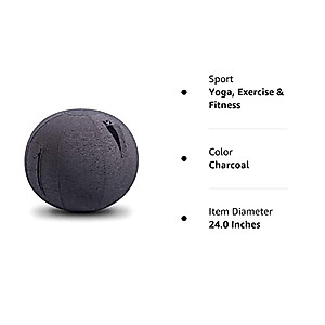 Vivora Luno - Sitting Ball Chair for Office and Home, Lightweight Self-Standing Ergonomic Posture Activating Exercise Ball Solution with Handle & Cover, Classroom & Yoga, Standard