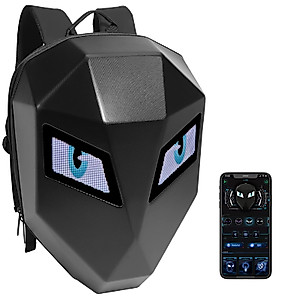 Ruconla LED Backpack, Laptop Bag Motorcycle Riding Backpack Hard Shell Travel Bag LED Motorbike Luggage Bags, High-Capacity Helmet Waterproof Backpack Laptop Bag With Programmable Screen