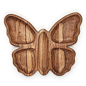 Two's Company Butterfly Hand-Crafted Sectional Serving/Charcuterie Board