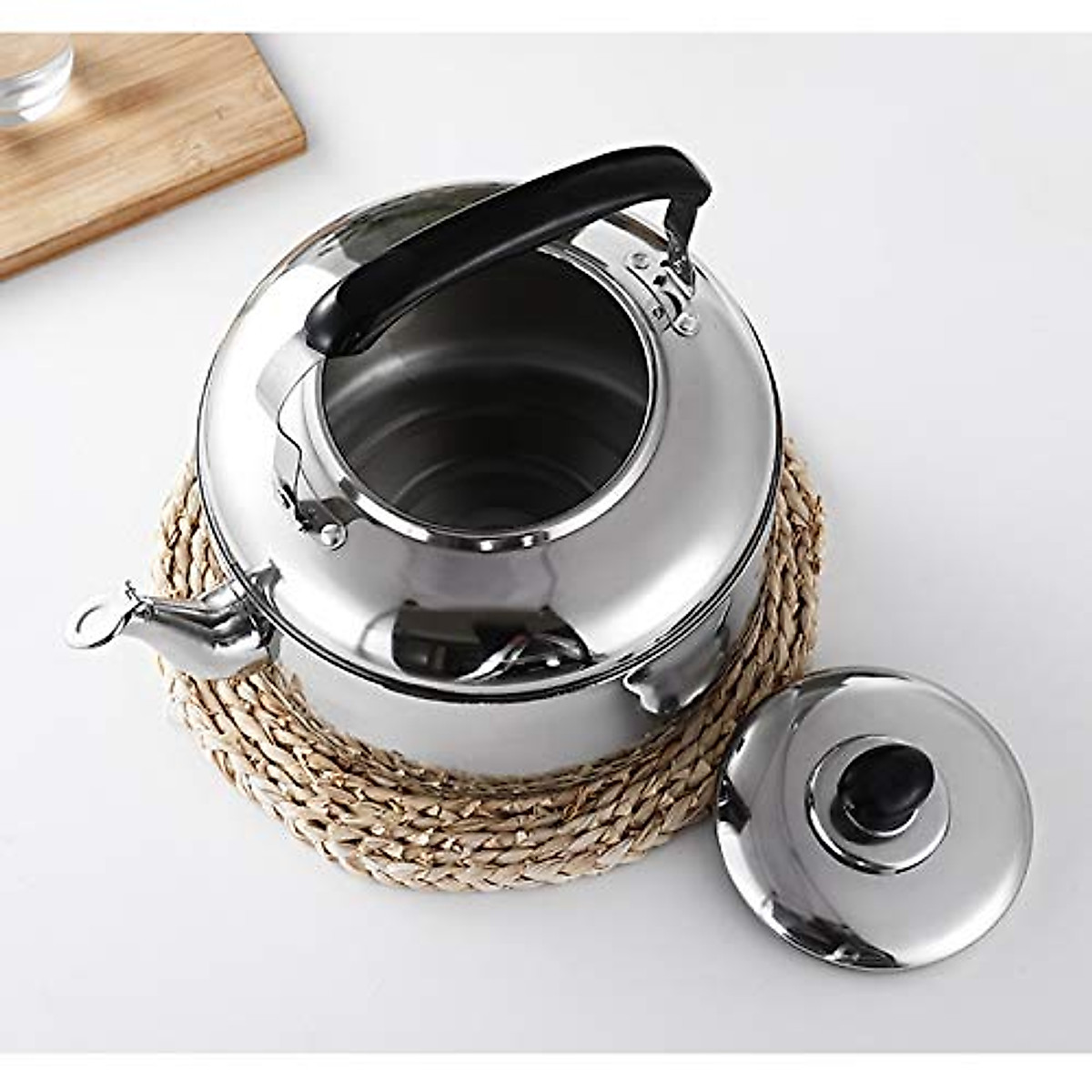 Tea kettle, Whistling Tea Kettle for Stove Top, 3L Culinary Grade Stainless Steel Teapots Hot Water Fast to Boil, Modern Tea Kettle for Gas Electric Induction Stove Top
