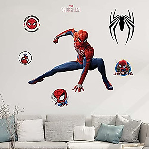 NORDID Spiderman Wall Decals Children's Wall Stickers for Kids Bedroom Living Room Playroom Nursery Wall Decoration DIY Assemble Self-Adhesive PVC (15.7x23.6 in)