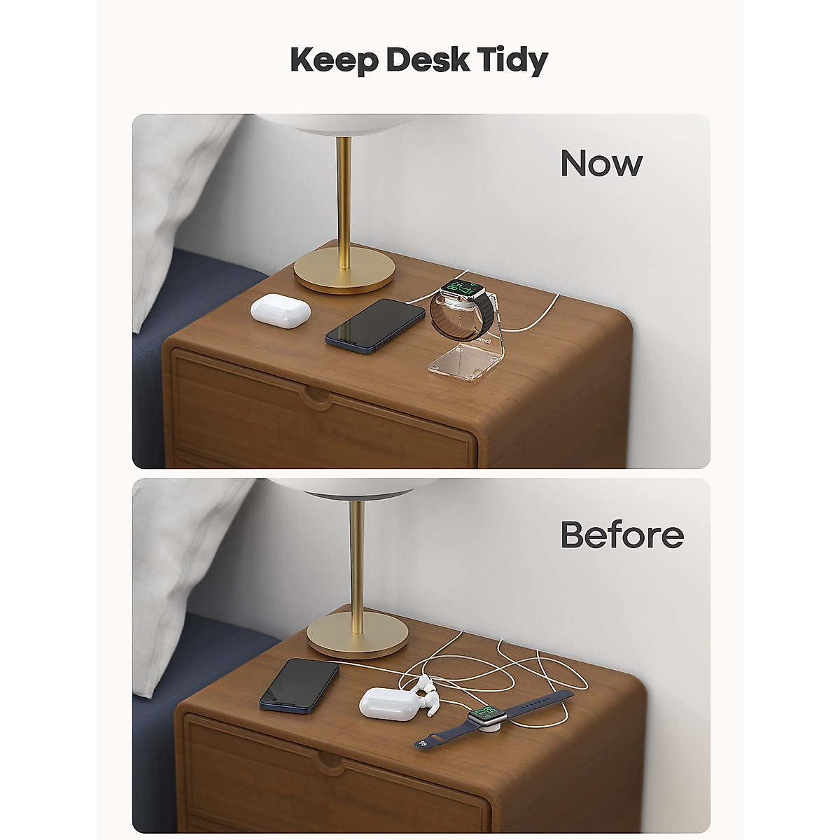 Acrylic Watch Stand for Apple Watch Charger - Lamicall Desk Watch Charging Dock, Transparent Clear iWatch Charger Holder Nightstand, Fit for All Apple Watch, Series SE, Ultra, 10/9/8/7/6/5/4/3/2/1