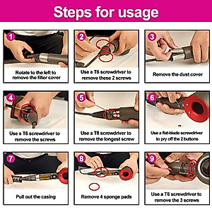 Universal Accessories Power Cord for Dyson Hair Dryer, QJH-17 Replacement Power Line 5.9ft/1.8m Cable Length, Compatible with Dyso HD01/02/03/04/07/08 Models