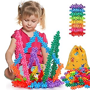 NC 250Pcs Building Blocks Toys STEM Activities for Kids Interlocking Building Discs Toy Preschool Learning Educational Autism Toys for 5-7 4-8 3 4 5 + Years Old Boys Girls Birthday