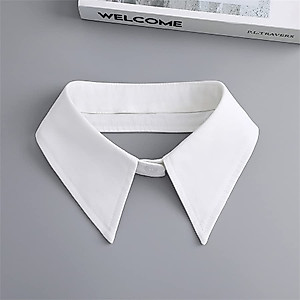 DNLKWGO Pointed Fake Collar Blouse - Detachable False Collar for Women Shirt - White