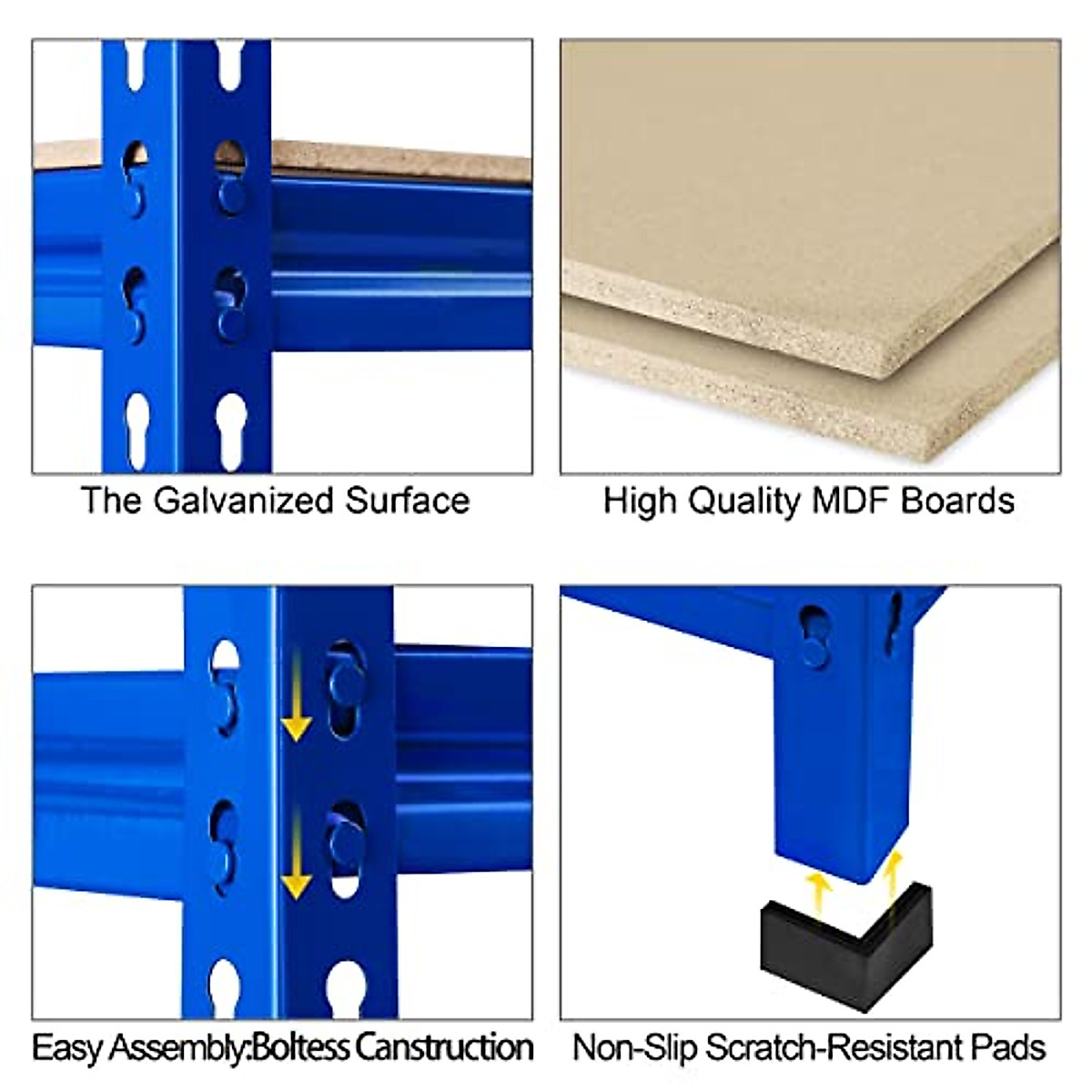 PrimeZone Storage Shelves 5 Tier Adjustable Garage Storage Shelving, Heavy Duty Metal Storage Utility Rack Shelf Unit for Warehouse Pantry Closet Kitchen, 28" x 12" x 59", Blue