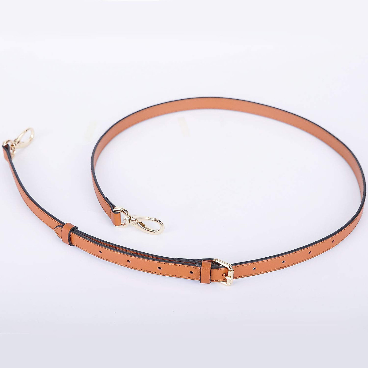 VanEnjoy Genuine Leather Adjustable Purse Strap Replacement for Crossbody Handbag - 0.71" Wide,51" Long (Khaki)