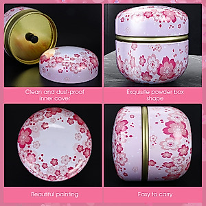 Molain Powder Case with Powder Puff for Body Baby After-Bath Powder Puff Kit Body Powder Puff and Container Dusting Powder Box for Baby&Women (Pink)