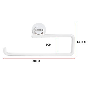 Generic Suction Cup Hook Kitchen Paper Holder Paper Towel Case White,Reusable Paper Towel Hanger, Wall Mount Paper Towel Holder White, No Drilling Plastic Paper Towel Rack for Kitchen