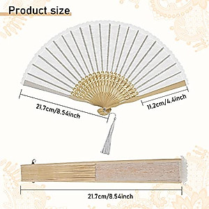NUOMI Lace Folding Fan Handheld for Women Handmade Bamboo Folded Fans, Decorative Party Favor Gift