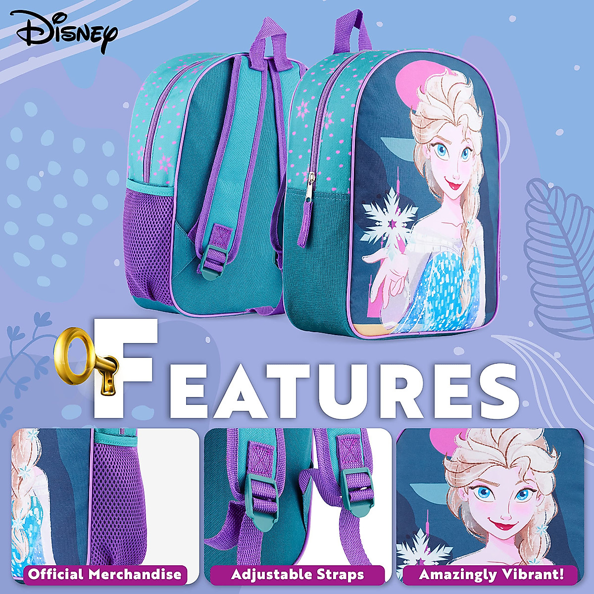 Disney Stitch Backpacks for Girls Elsa Minnie Mouse Backpack (Blue Frozen)