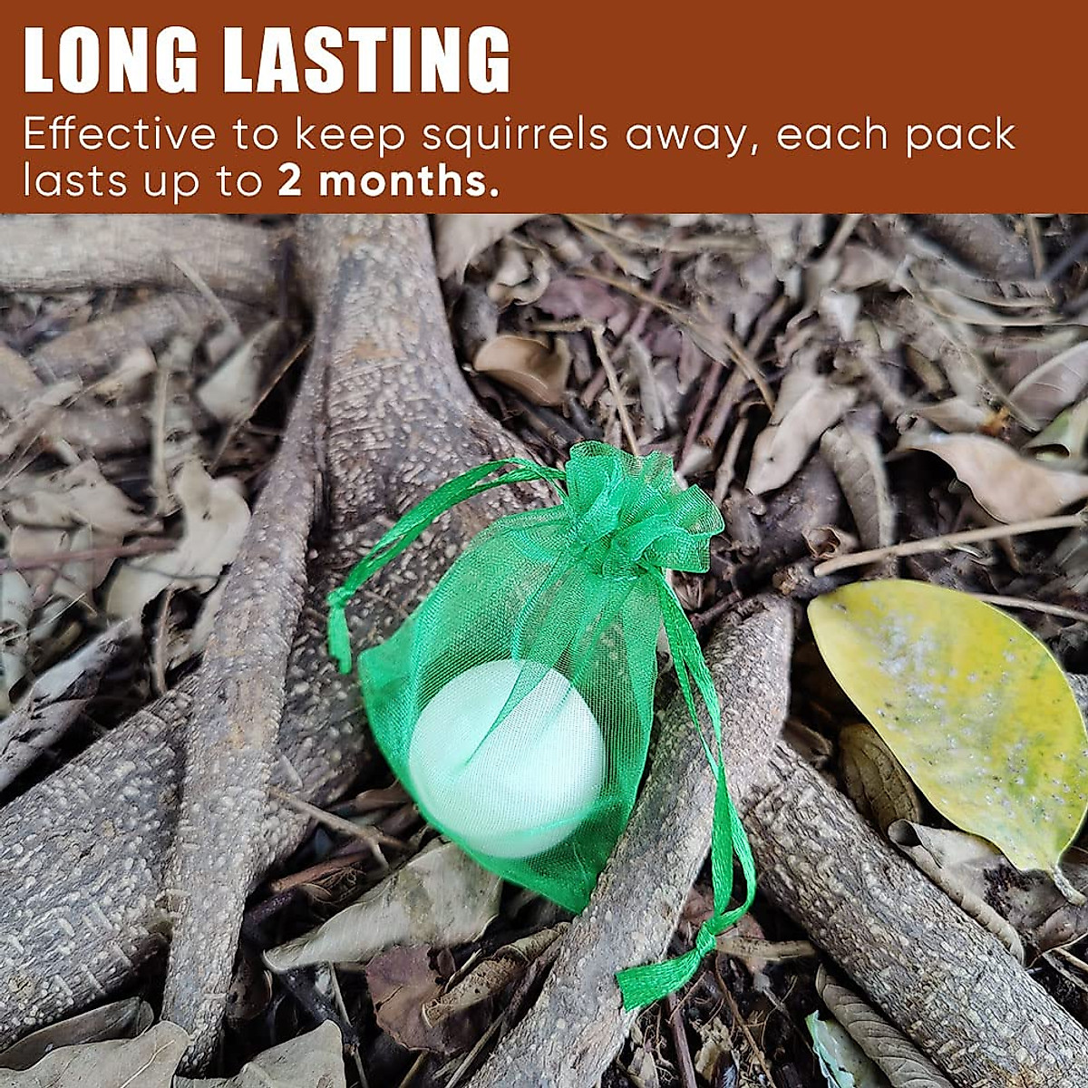 SEEKBIT 4 Pack Squirrel Repellent, Peppermint Garlic Keep Squirrel Out of Attic, Car, Engines, Roof, Outdoor Squirrel Deterrent Repels Chipmunk Rodent Mice Away from Garden, Yard, Warehouse