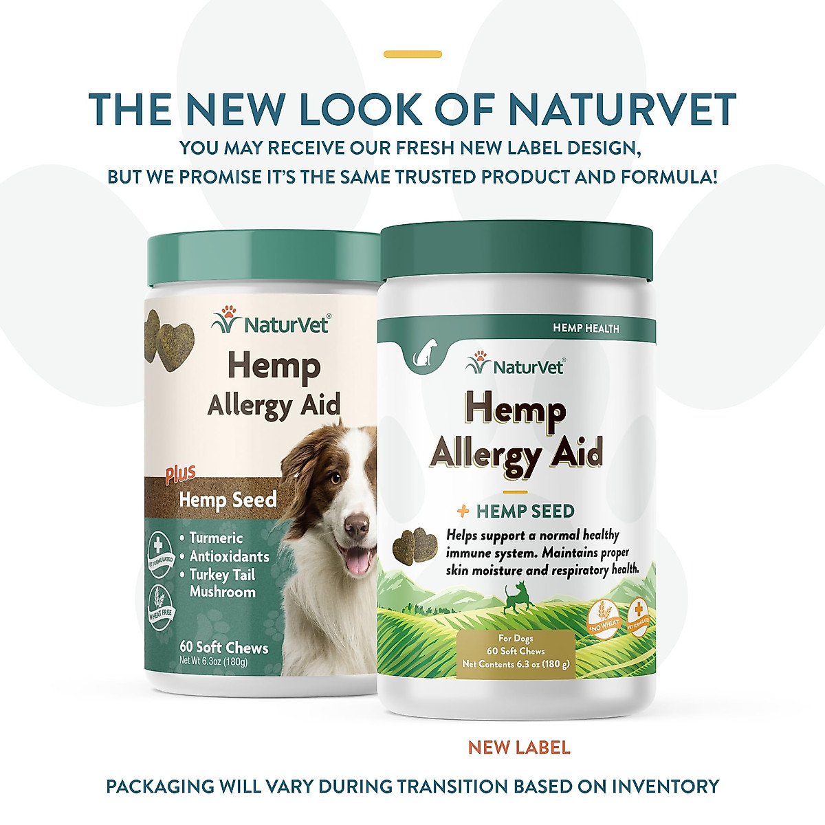 NaturVet Hemp Allergy Aid Supplement for Dogs, Hemp Seed, Antioxidants, Omegas, Dha & Epa for Healthy Skin & Respiratory Health, 60 Count
