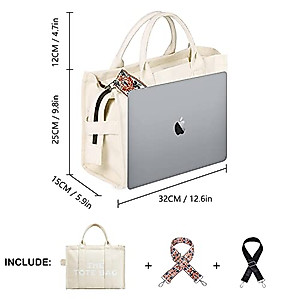 Hopstar Canvas Tote Bag for Women with Zipper Guitar Strap Crossbody Bags Shoulder Handbags Designed in the USA